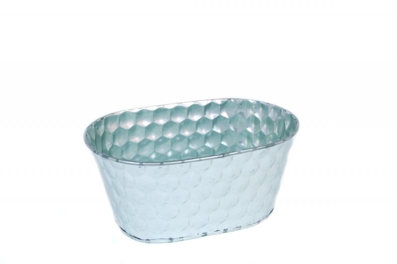 Blech-Ovaltopf Struktur 23x10cm zink · 1720-8