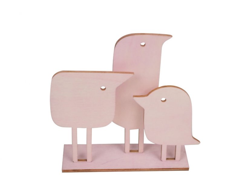 Holz-Vogel Olaf Set3 18x17cm rosé · 2108-3