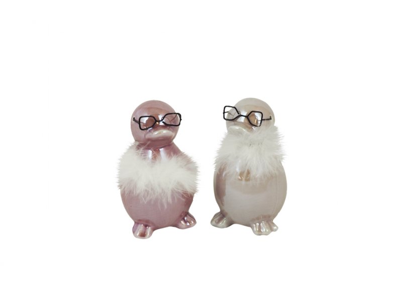Keramik-Ente Feeli mit Brille 12x9cm · 2324-8