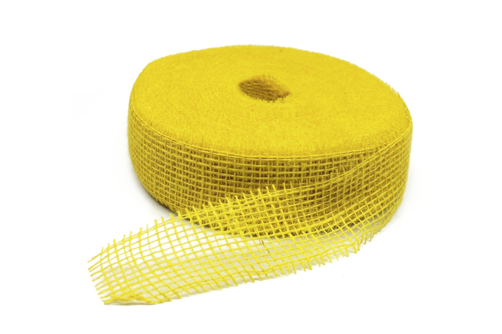 Jute-Band 5cm Rolle 40m gelb · 296443